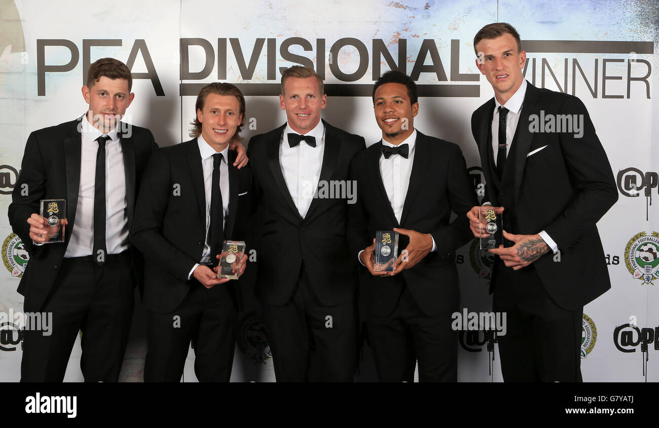(left to right) Frank Fielding, Luke Freeman, PFA Chairman Ritchie ...