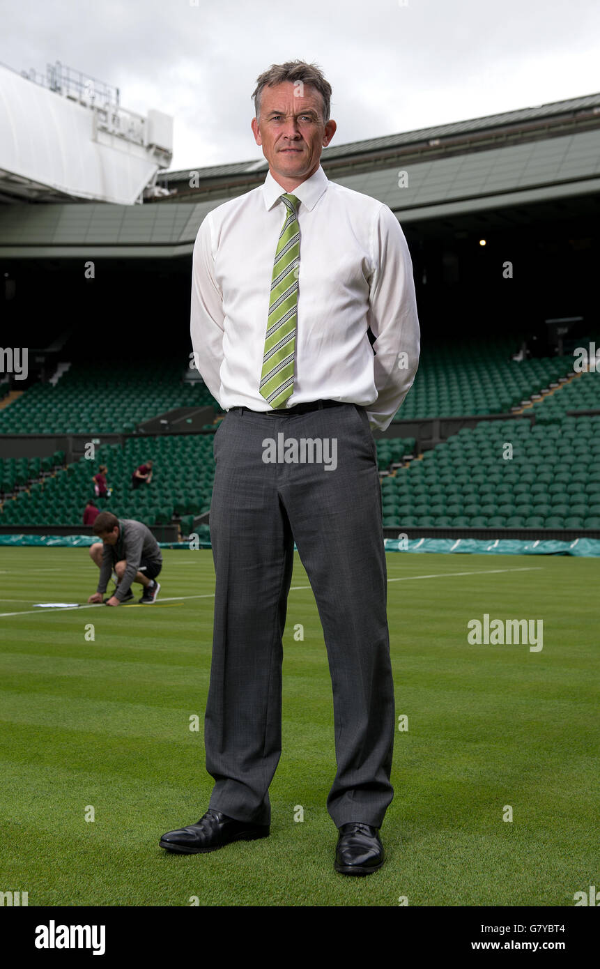 Wimbledon head groundsman Neil Stubley poses for a photograph before ...