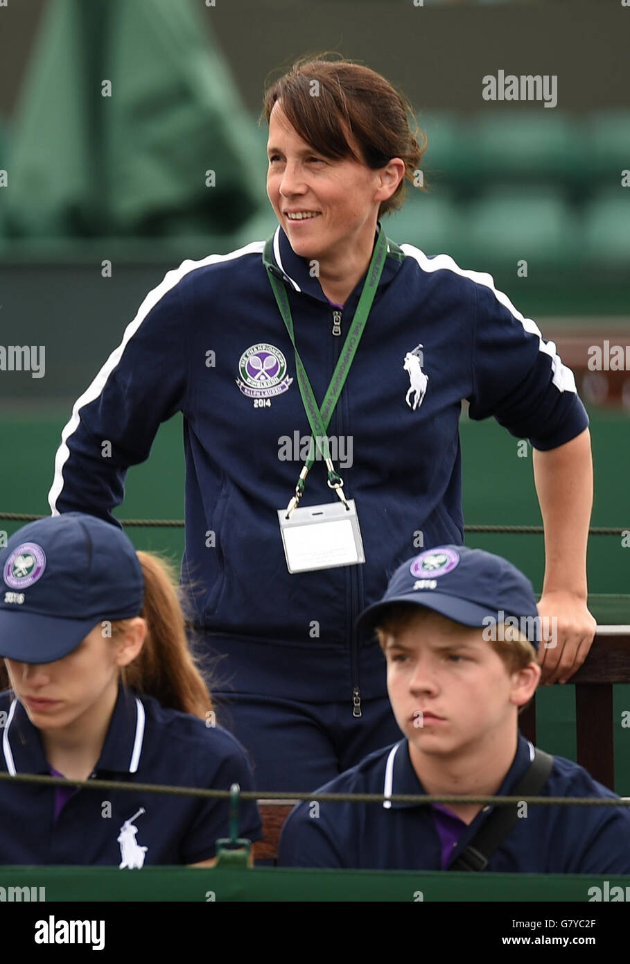 Wimbledon's head of ball boy training Sarah Goldson oversees final ...