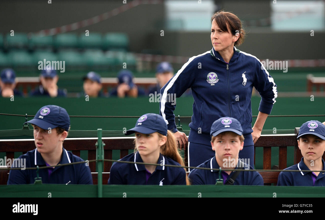 Wimbledon's head of ball boy training Sarah Goldson oversees final ...