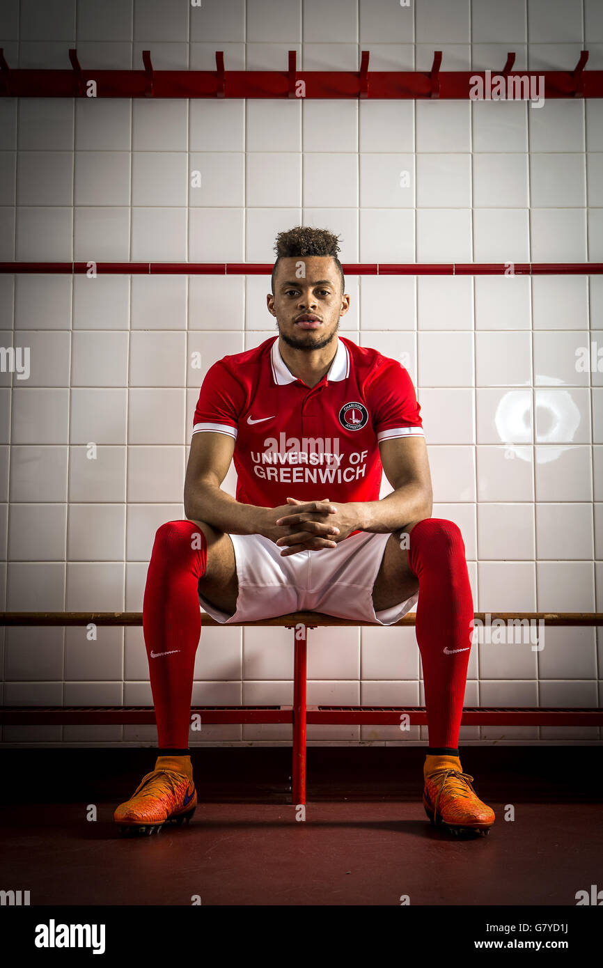 Charlton Athletic's Jordan Cousins poses in the 2015/16 season club kit ...