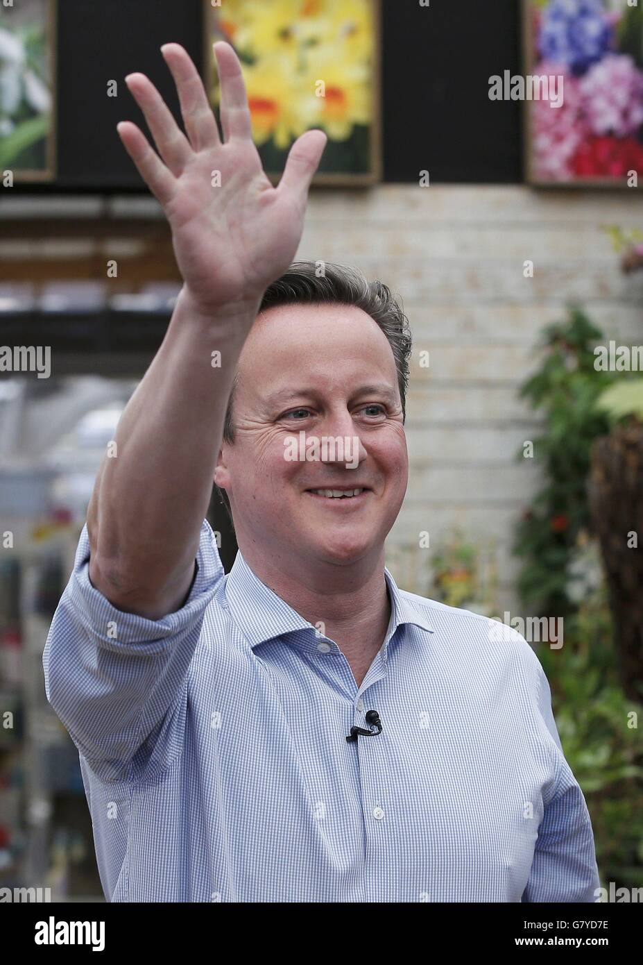 Prime Minister David Cameron speaks to supporters at Squires garden ...