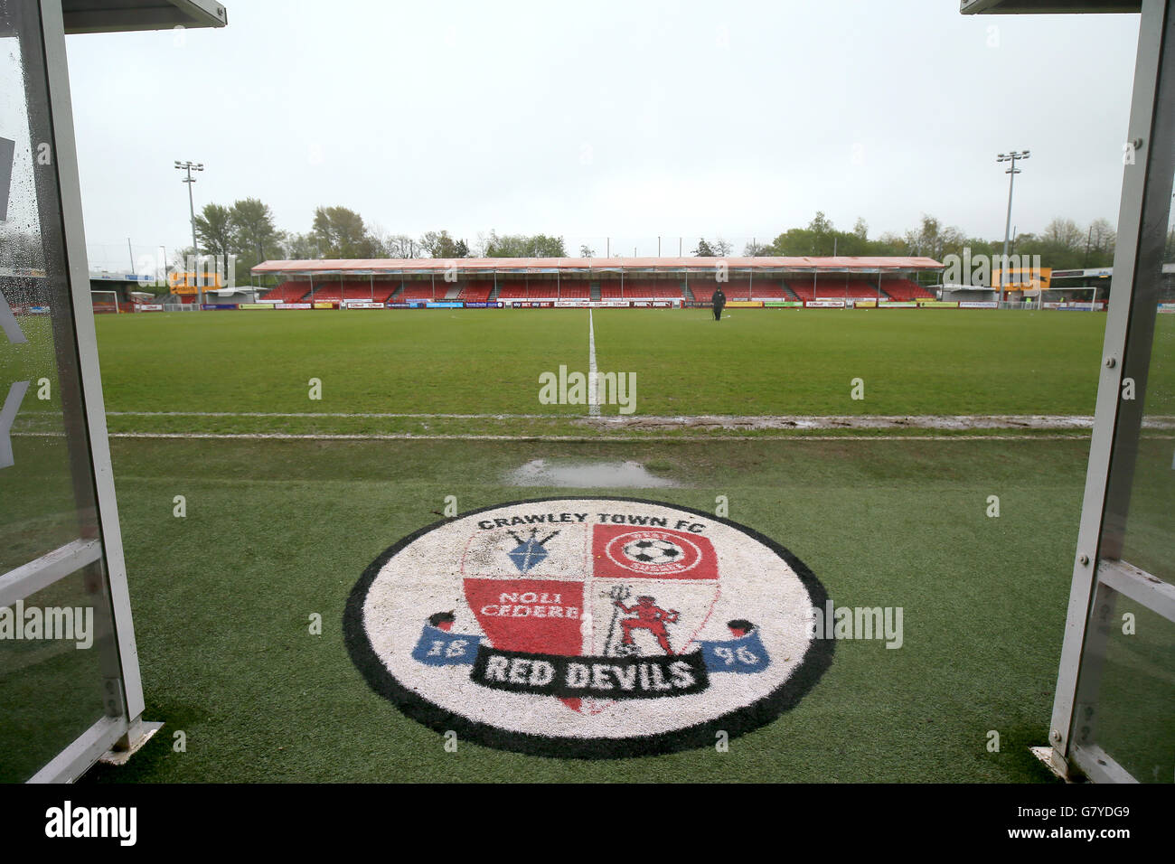 A general view of the Broadfield Stadium, home of Crawley Town Stock ...
