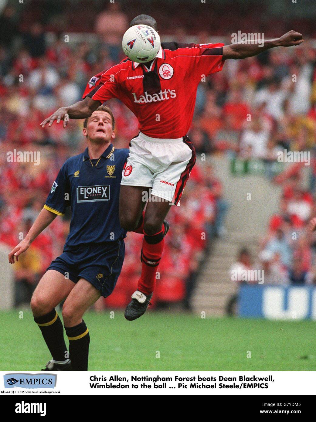 Nottingham forests chris allen beats dean blackwell hi-res stock ...