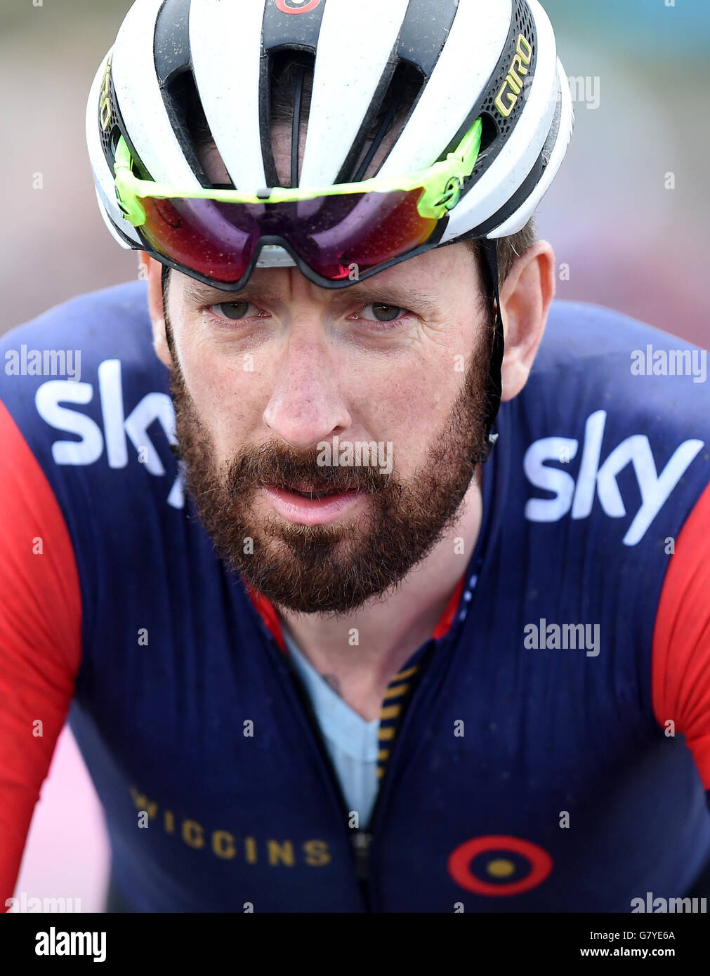 Team Wiggins rider Sir Bradley Wiggins finishes the third stage of the ...
