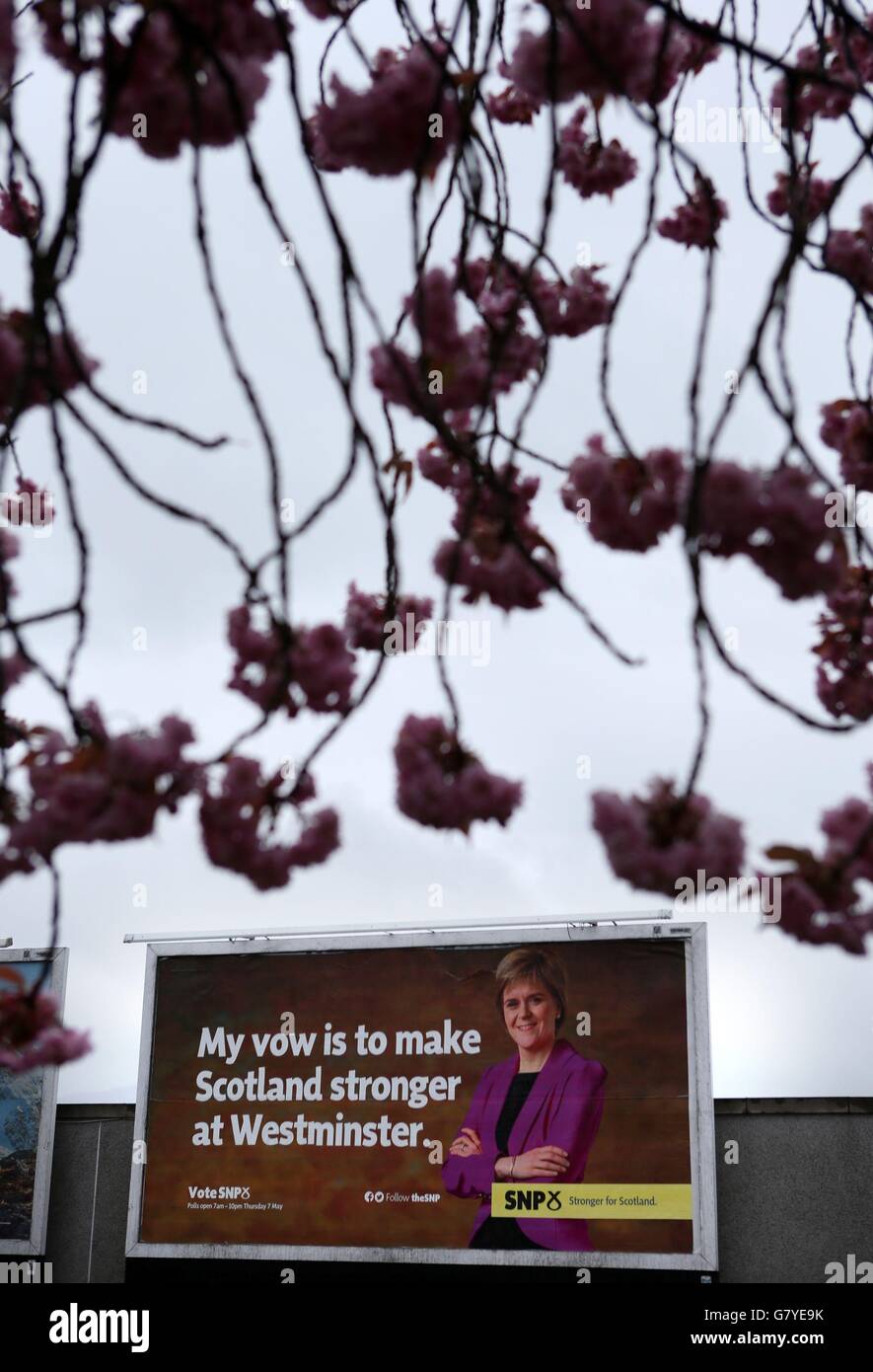 An SNP advert featuring SNP leader Nicola Sturgeon, in Alloa ...