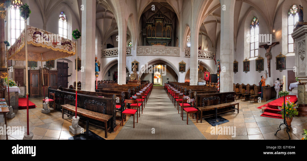 Interior view, altar, Maria Laach pilgrimage church, Wachau Region ...
