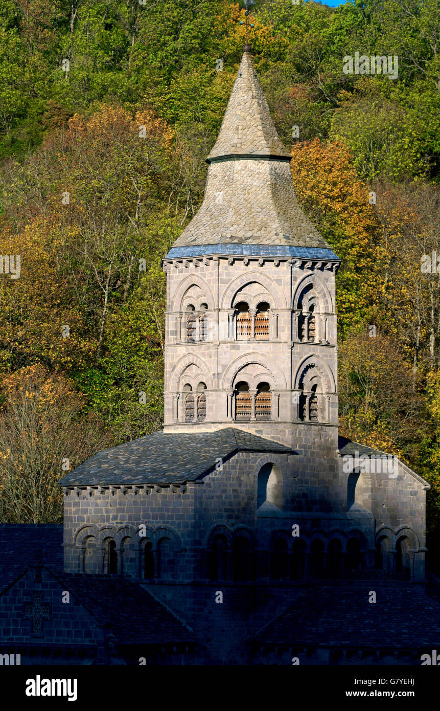 Romanesque church Notre-Dame d Orcival, Orcival, Puy de Dome, Auvergne ...