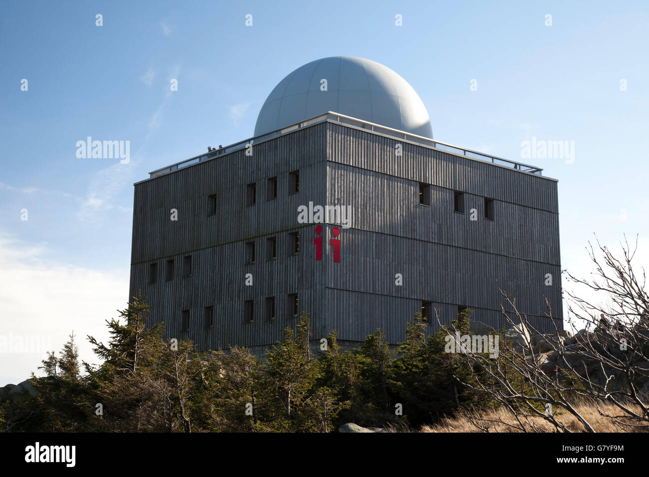 Brockenhaus building on the summit plateau, Brocken Mountain, Harz ...