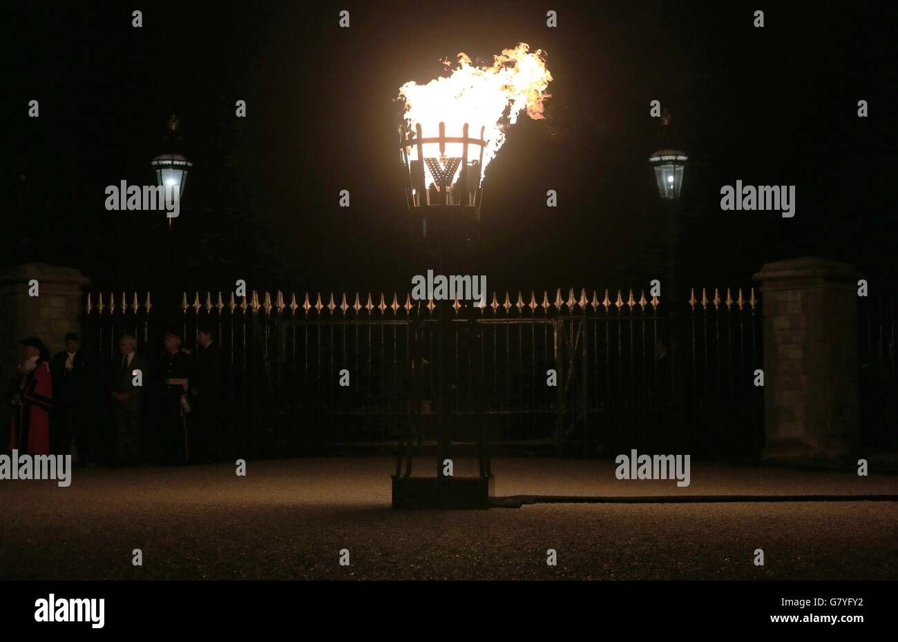 A beacon lit by Queen Elizabeth II, the first of over 200 beacons to ...