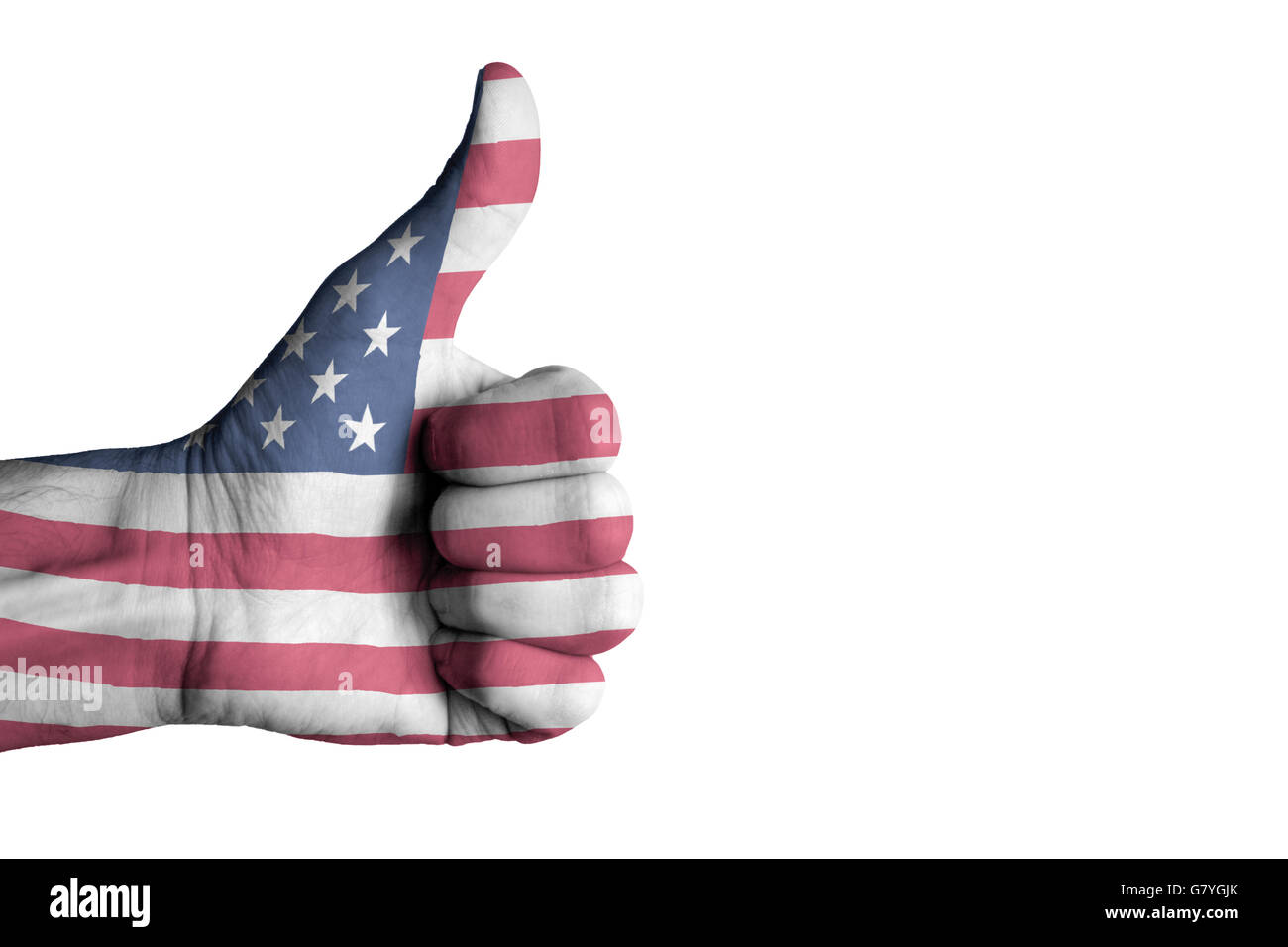 USA flag on human male hand Stock Photo - Alamy
