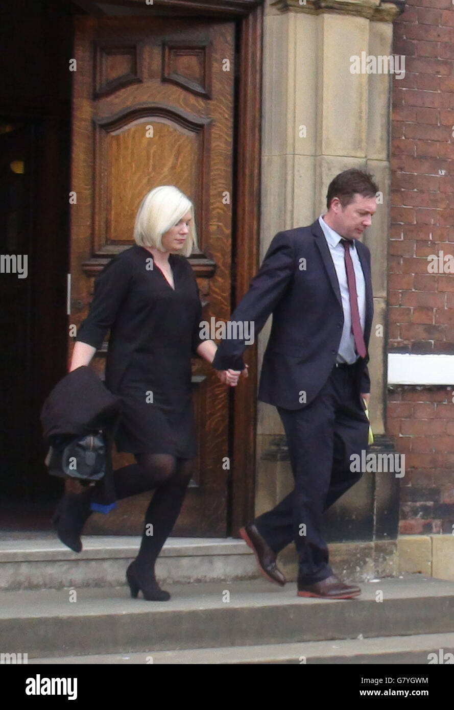 Neil Shepherd (right) with his wife Ruth leaving Wakefield Coroners ...