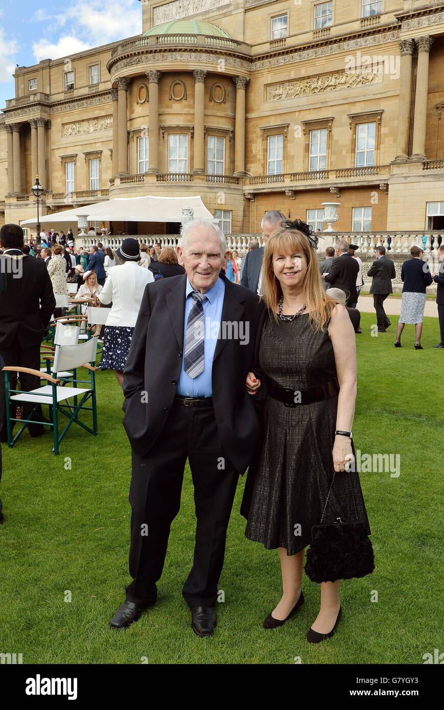 Jack Bishop and his daughter Patricia Blythe from Portsmouth during a ...