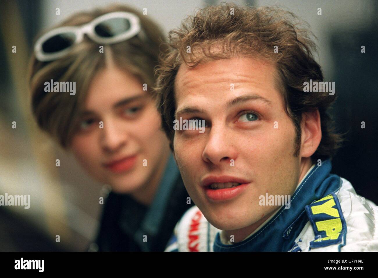 Jacques villeneuve with his girlfriend sandrine hi-res stock ...
