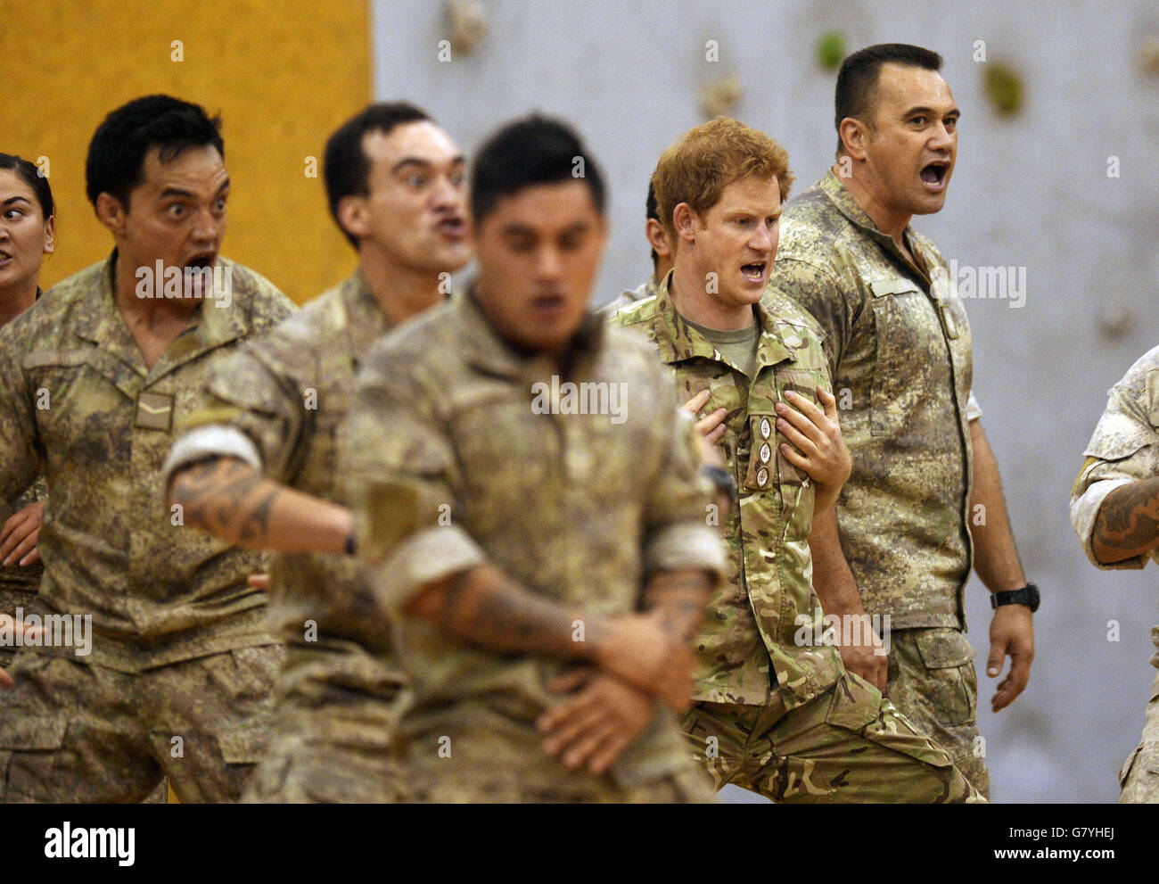 Prince Harry takes part in a Haka - the traditional ancestral Maori war ...