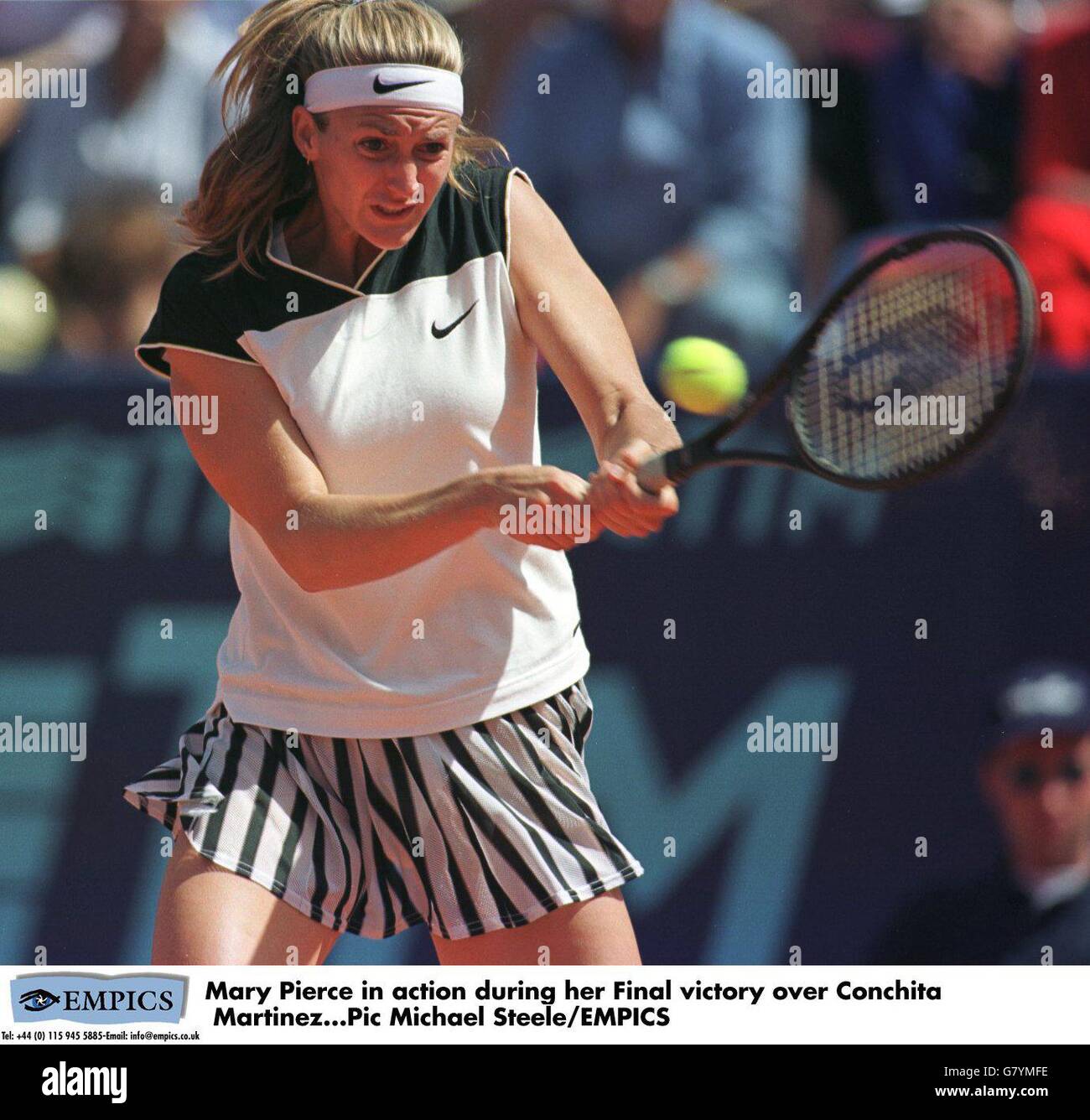 Mary Pierce in action during her Final victory over Conchita rMartinez ...