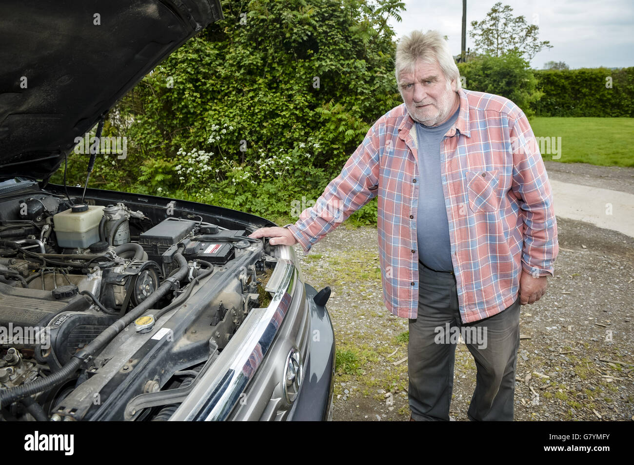 Dave Merchant, from Henley, Somerset, by his Toyota Amazon, where a ...