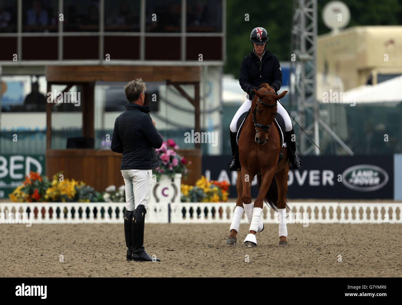 Great Britain's Carl Hester (left) holds a master class in Dressage ...