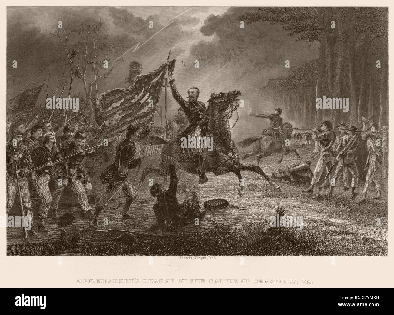 AMERICAN CIVIL WAR. Battle of Chantilly, Virginia. General Kearney's ...