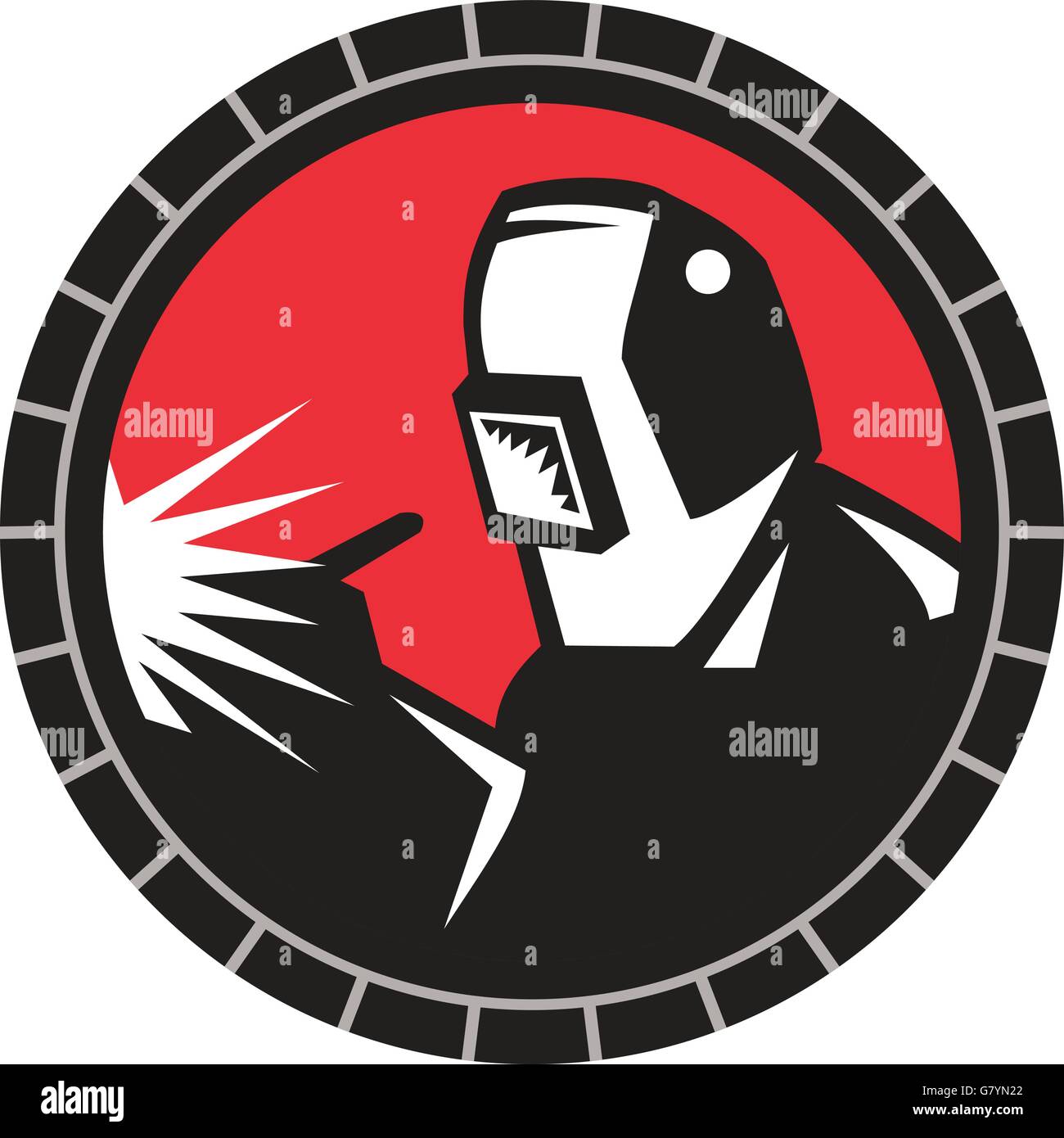 Illustration of welder arc worker with welding mask welding working ...