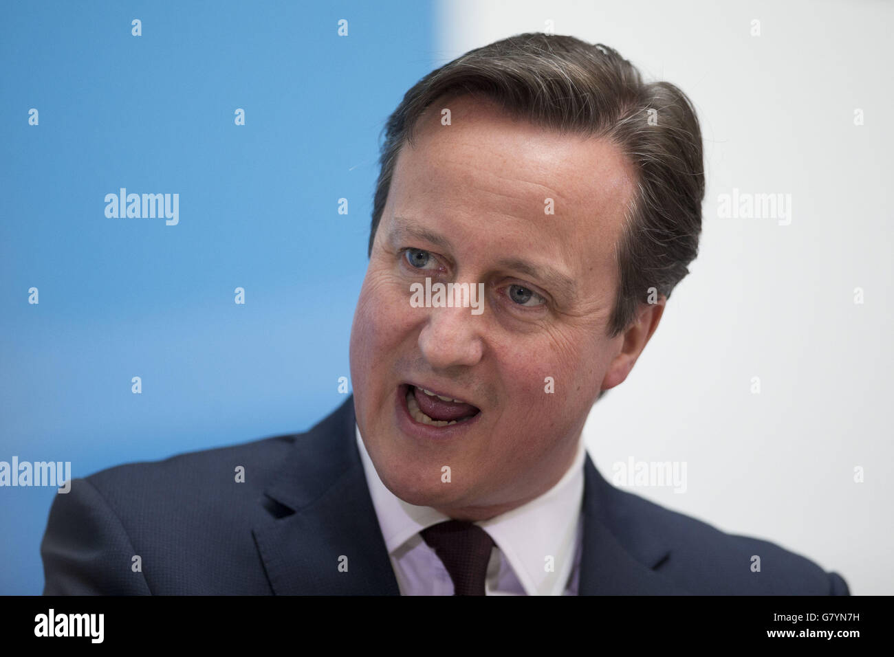 Prime Minister David Cameron giving a speech on immigration at the Home ...