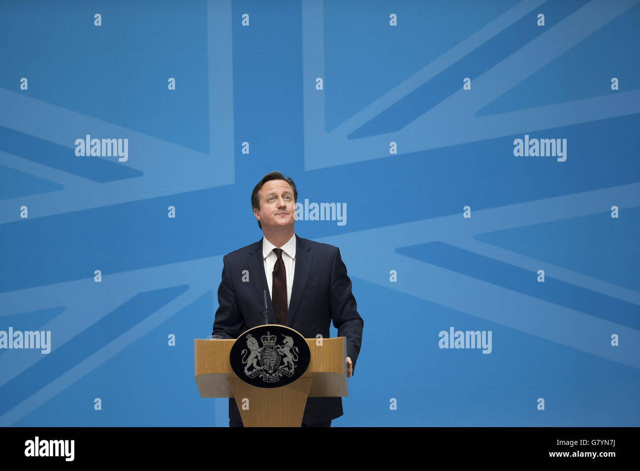 Prime Minister David Cameron giving a speech on immigration at the Home ...