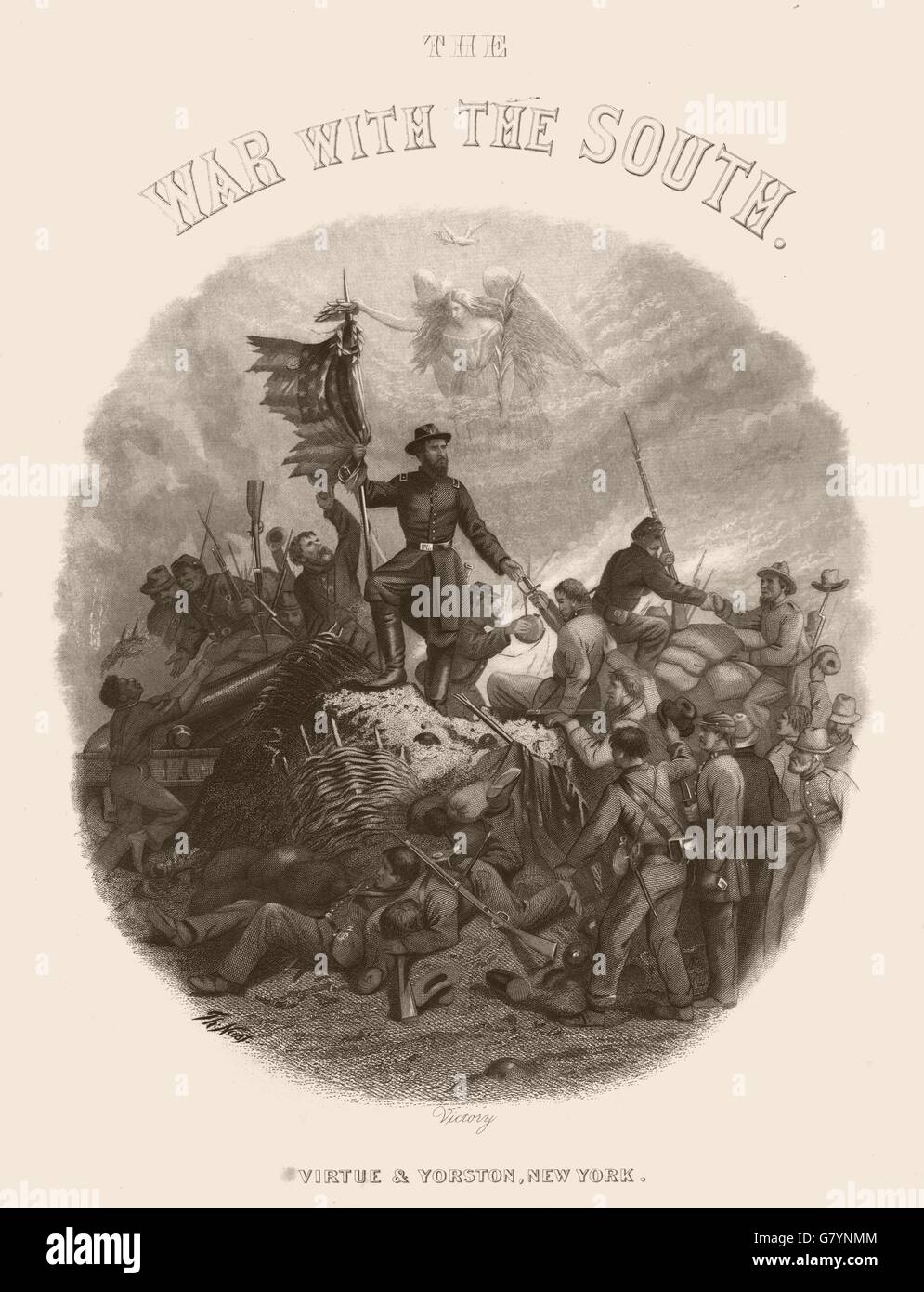 AMERICAN CIVIL WAR. Title page. Victory, antique print 1864 Stock Photo ...