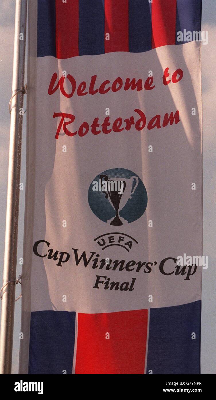 Uefa cup winners cup final flags hi-res stock photography and images ...
