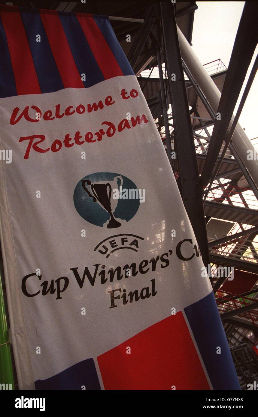 Uefa cup winners cup final flags hi-res stock photography and images ...