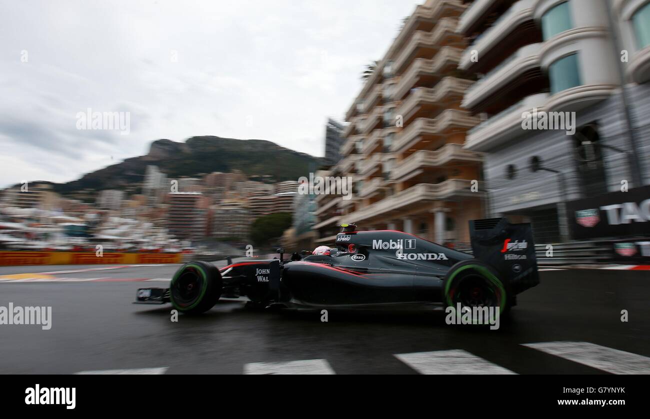 McLaren's Jenson Button during practice at the Circuit de Monaco, Monte ...