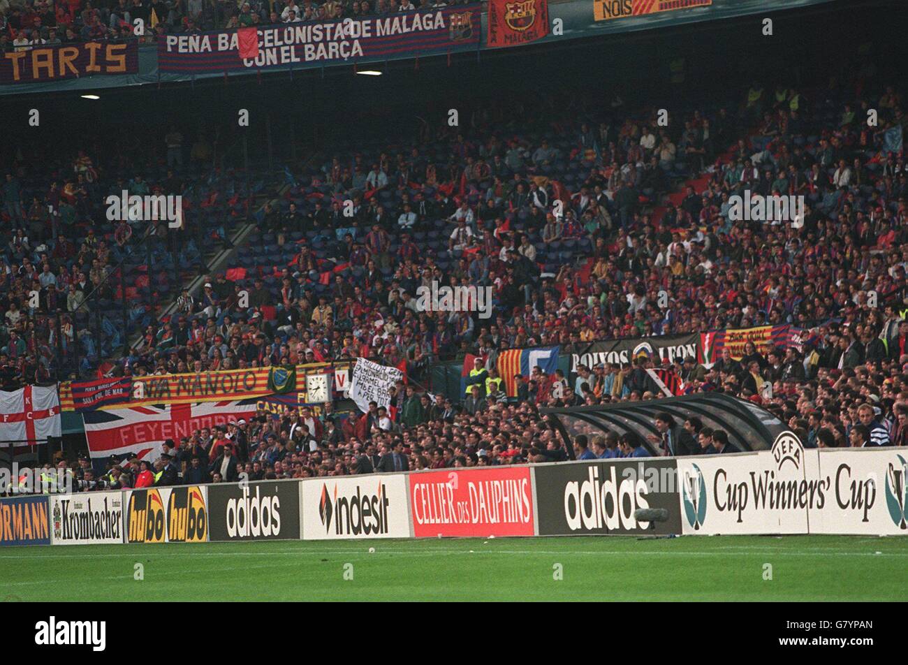 Paris saint germain fans at the uefa cup winners cup final hi-res stock ...
