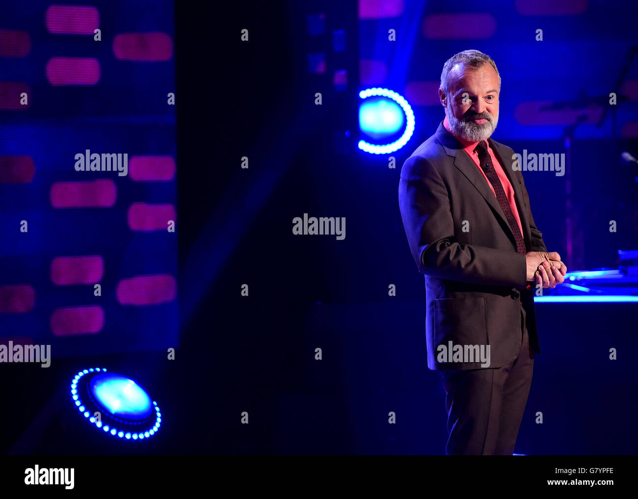 Host Graham Norton during filming of the Graham Norton Show at the ...
