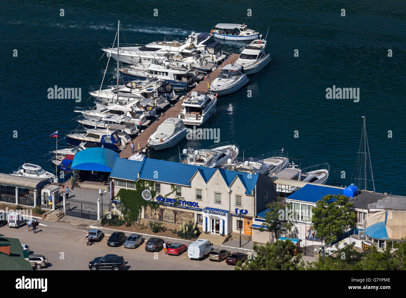 Yachts and boats in the Balaclava Bay Stock Photo - Alamy