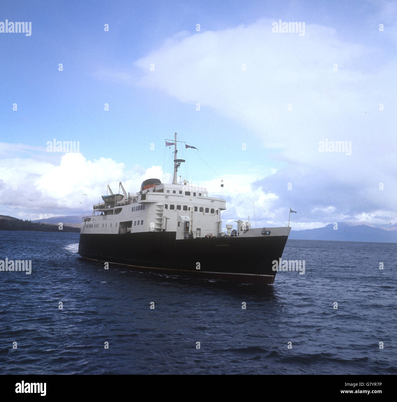 Clansman, one of three drive-on, drive-off car ferry ships between ...