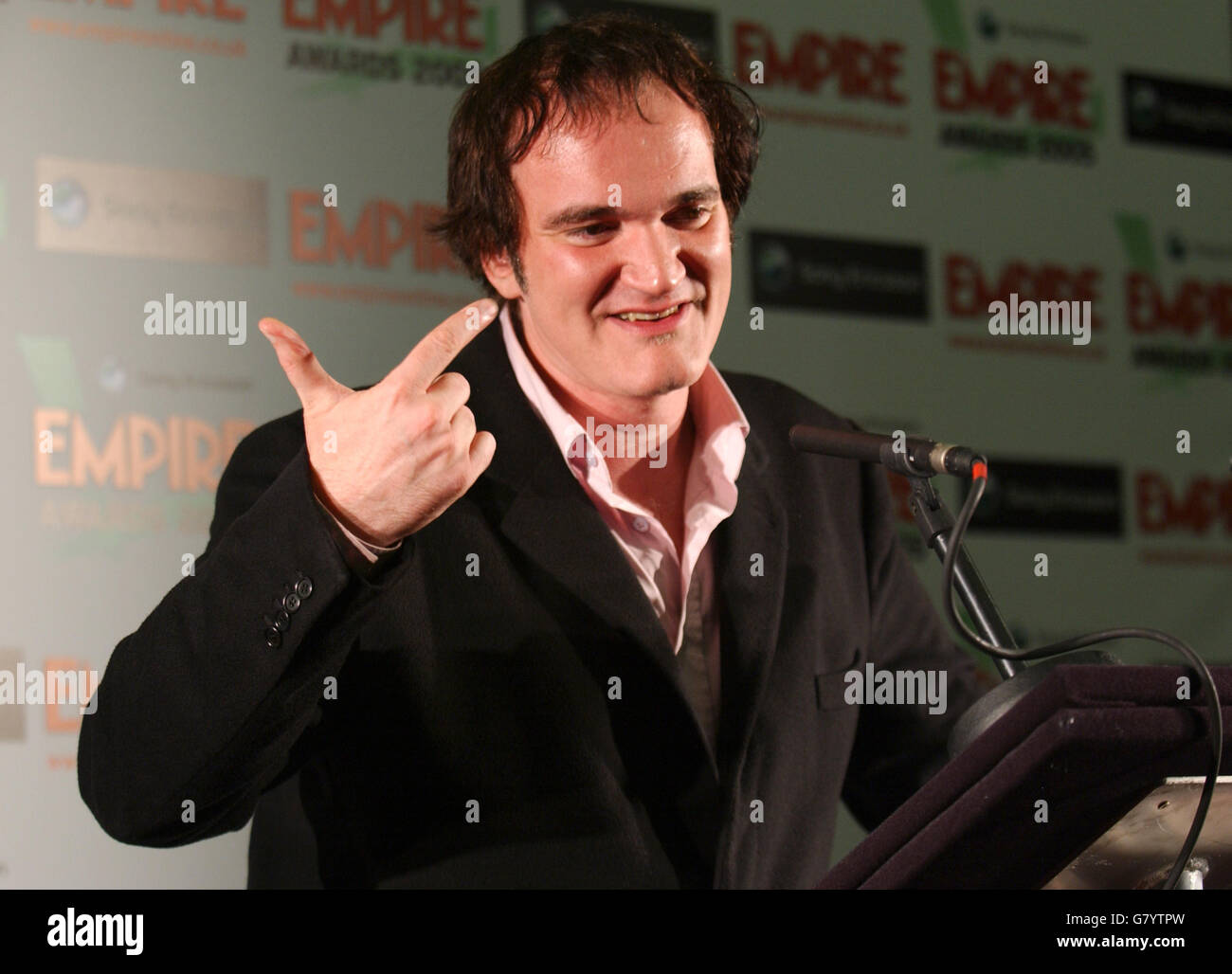 Showbiz film cinema celebrity actor head shot shoulders speaking ...