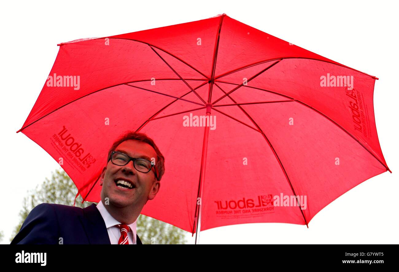 Jamie Hanley, Labour Party candidate for Pudsey, at a General Election ...