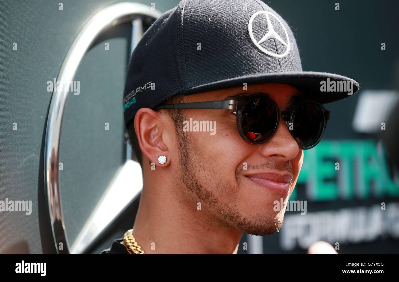 Mercedes' Lewis Hamilton during the paddock day at the Circuit de ...