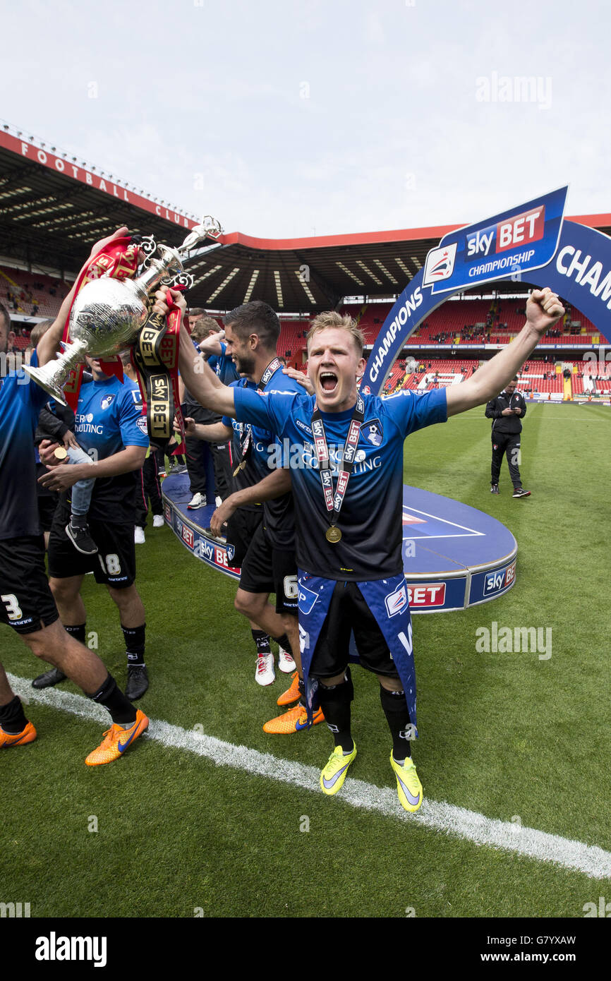 AFC Bournemouth's Matt Ritchie celebrates winning the league after the ...