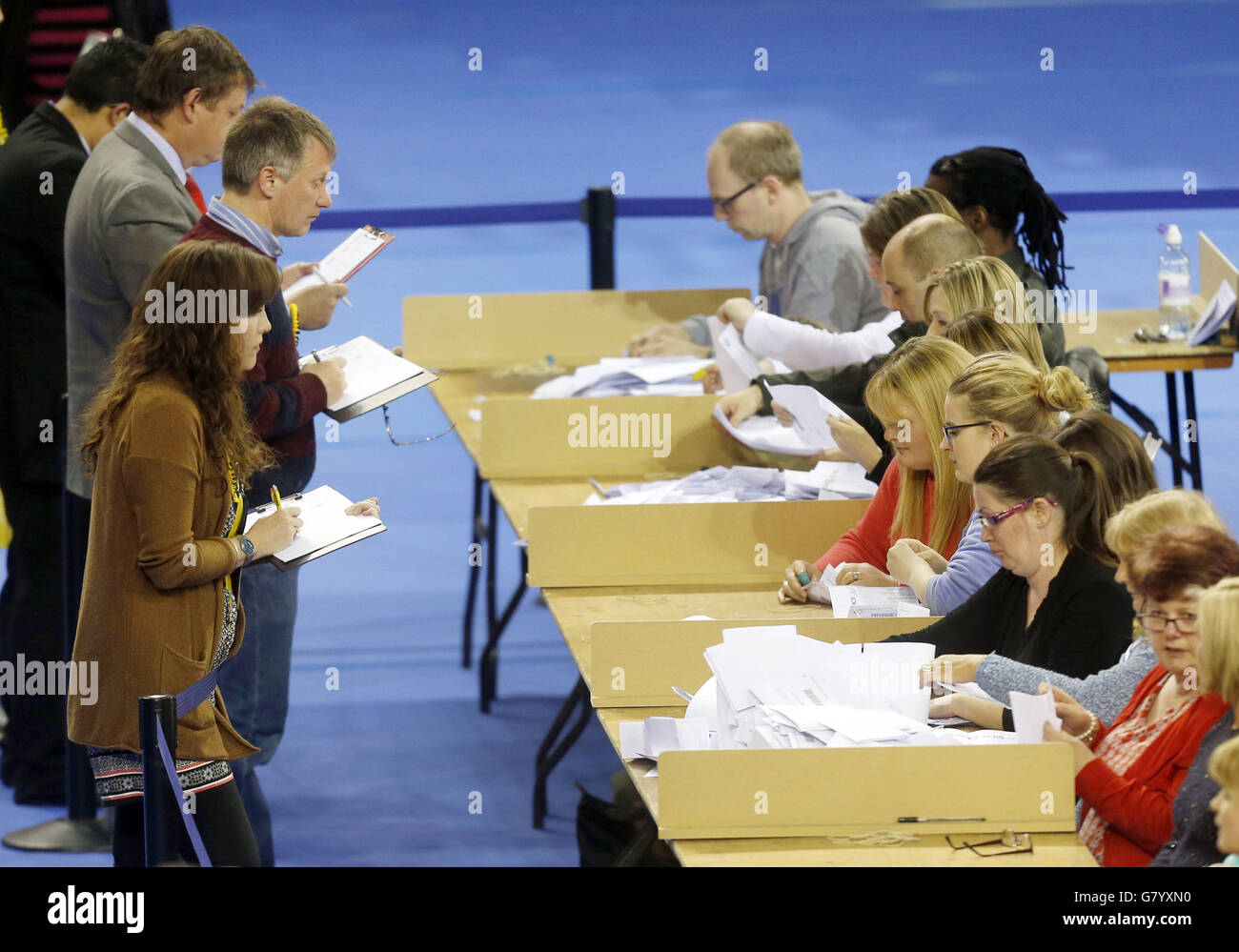 The first ballots are counted at the General Election count for Glasgow ...