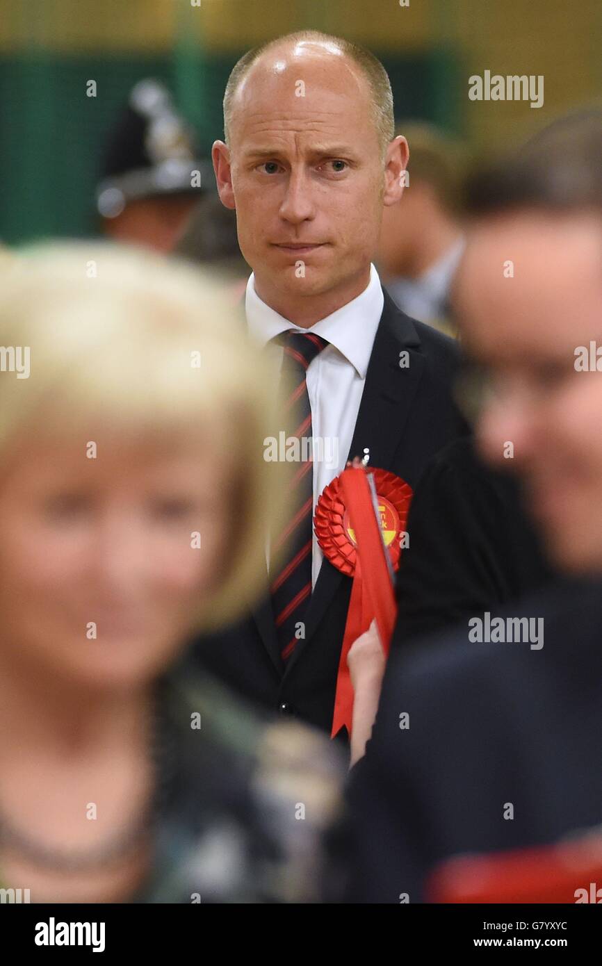 During the general election count at neath sports centre hi-res stock ...