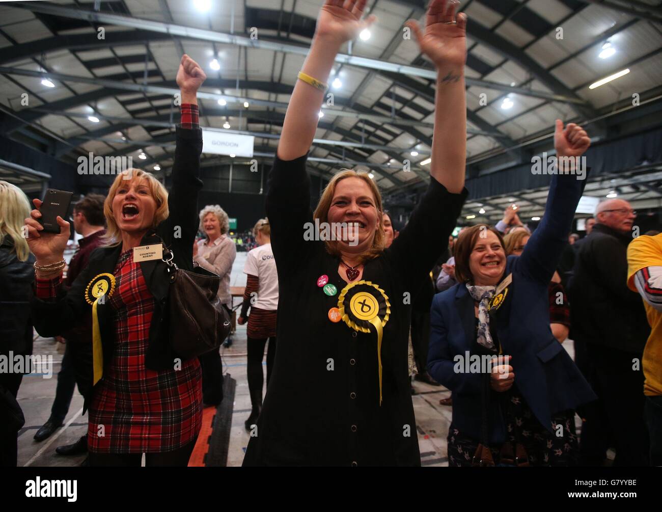 SNP supporters celebrate as Alex Salmond Scottish National Party ...