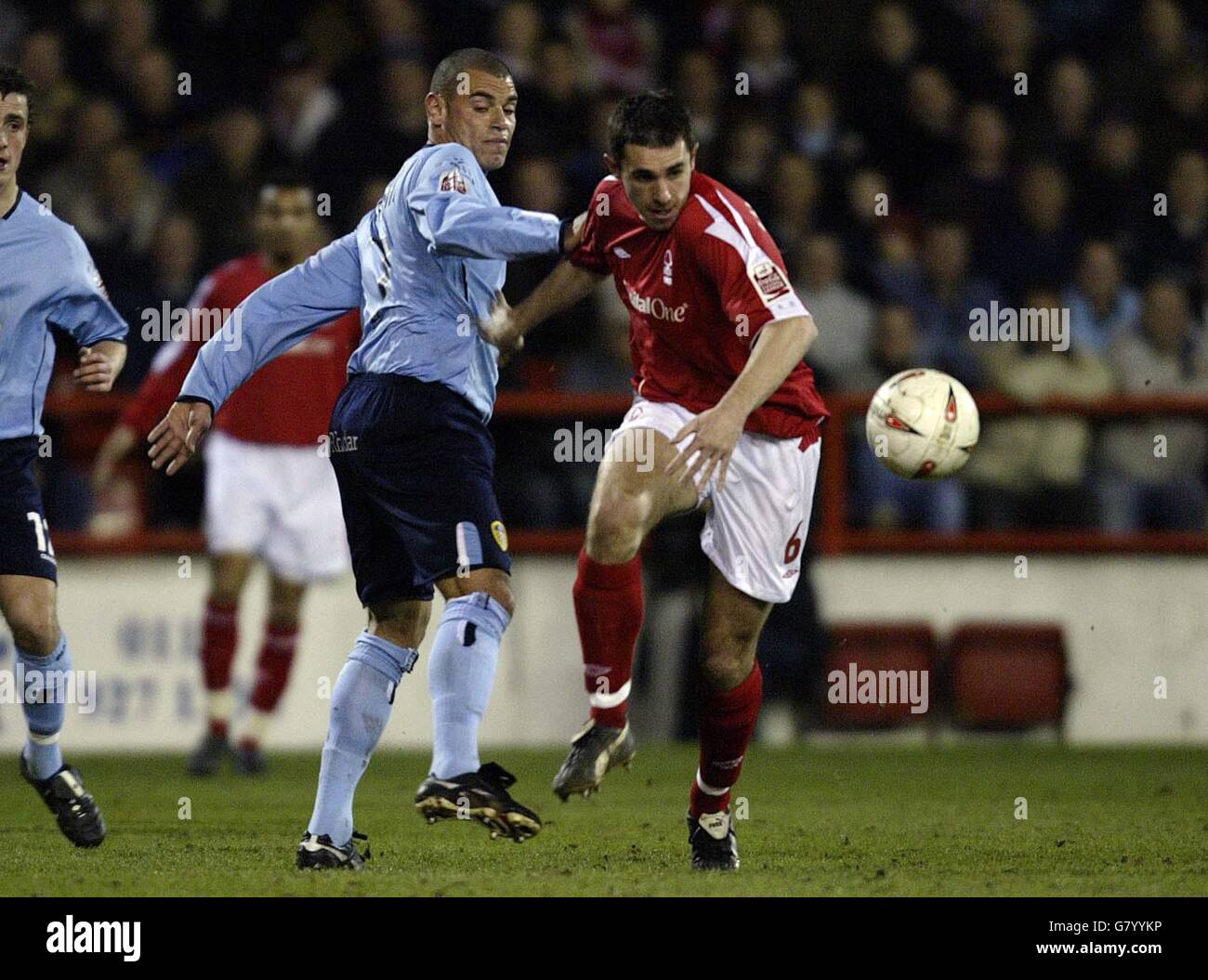 Nottingham Forest's John Thompson and Leeds United's Jermaine Wright ...