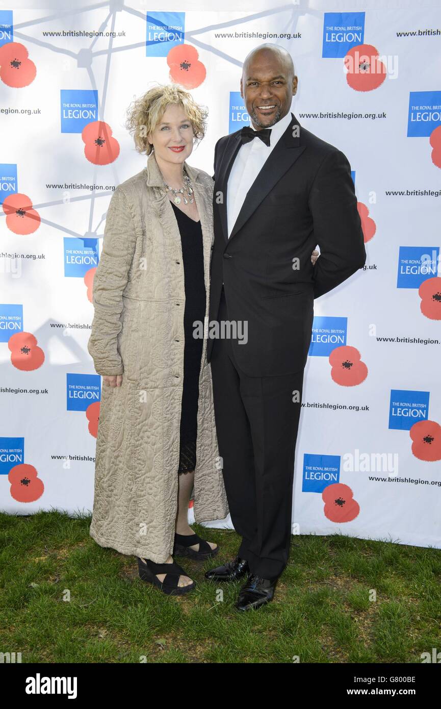 Colin Salmon and wife Fiona Hawthorne arrive for the VE Day 70: A Party ...
