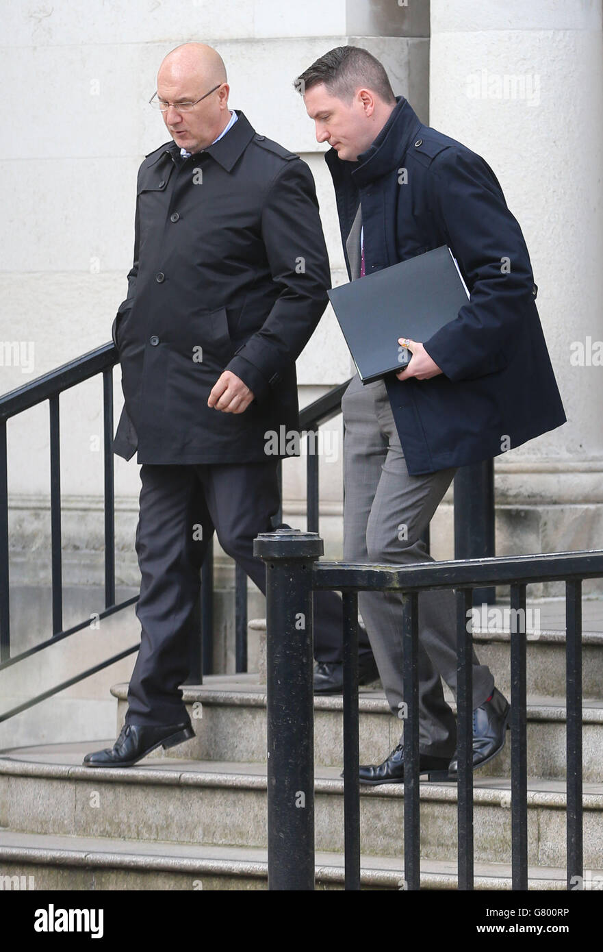 Pat Finucane's brother Seamus, left, and son John arrive at the High ...