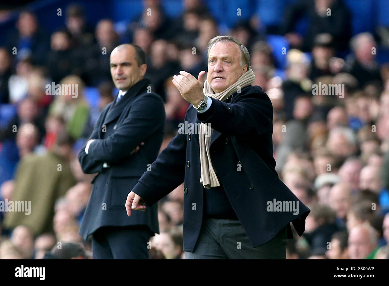 Sunderland manager Dick Advocaat (right) gestures on the touchline in ...