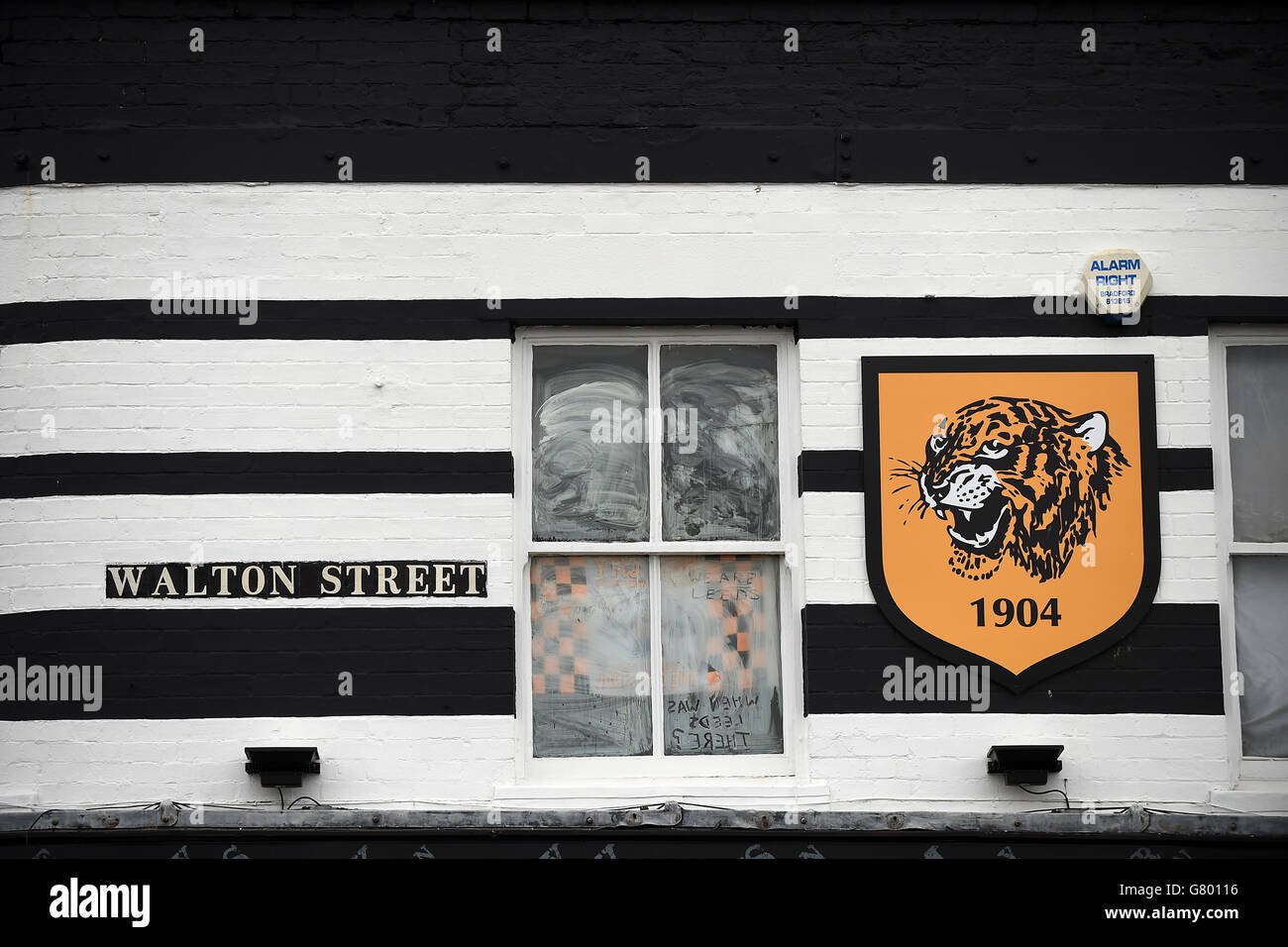 Detail of a house on Walton Street with a Hull City club badge Stock ...