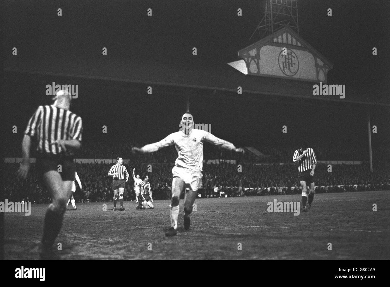 Tottenham Hotspurs Alan Gilzean celebrates after scoring a goal against ...