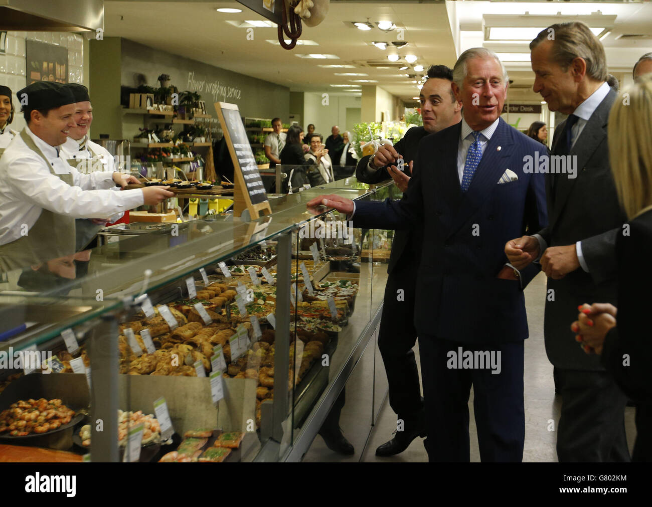 The Prince of Wales talks to the Mark Bolland, the CEO of Marks and ...