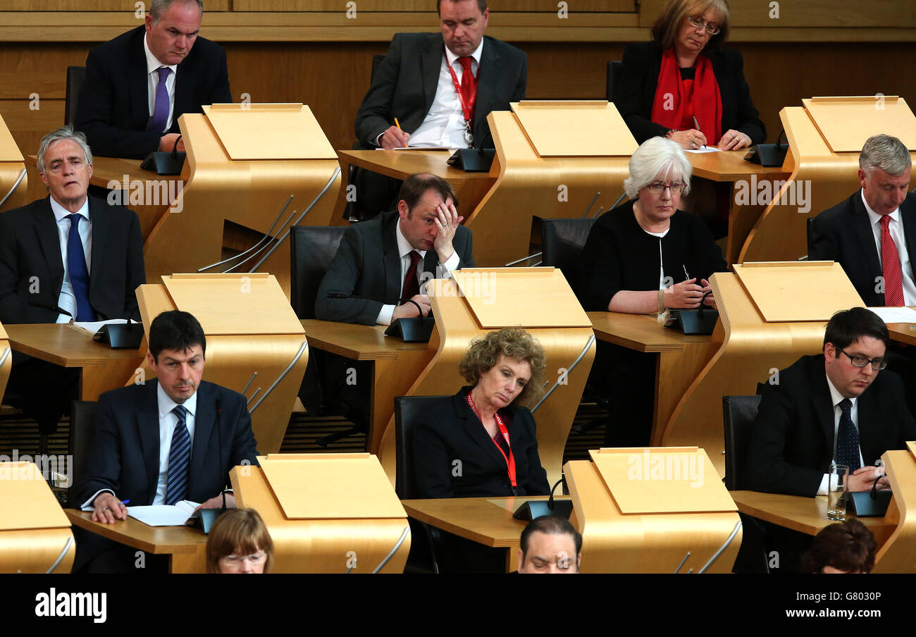 Scottish Labour MSPs, including Richard Baker(centre, head in hands ...