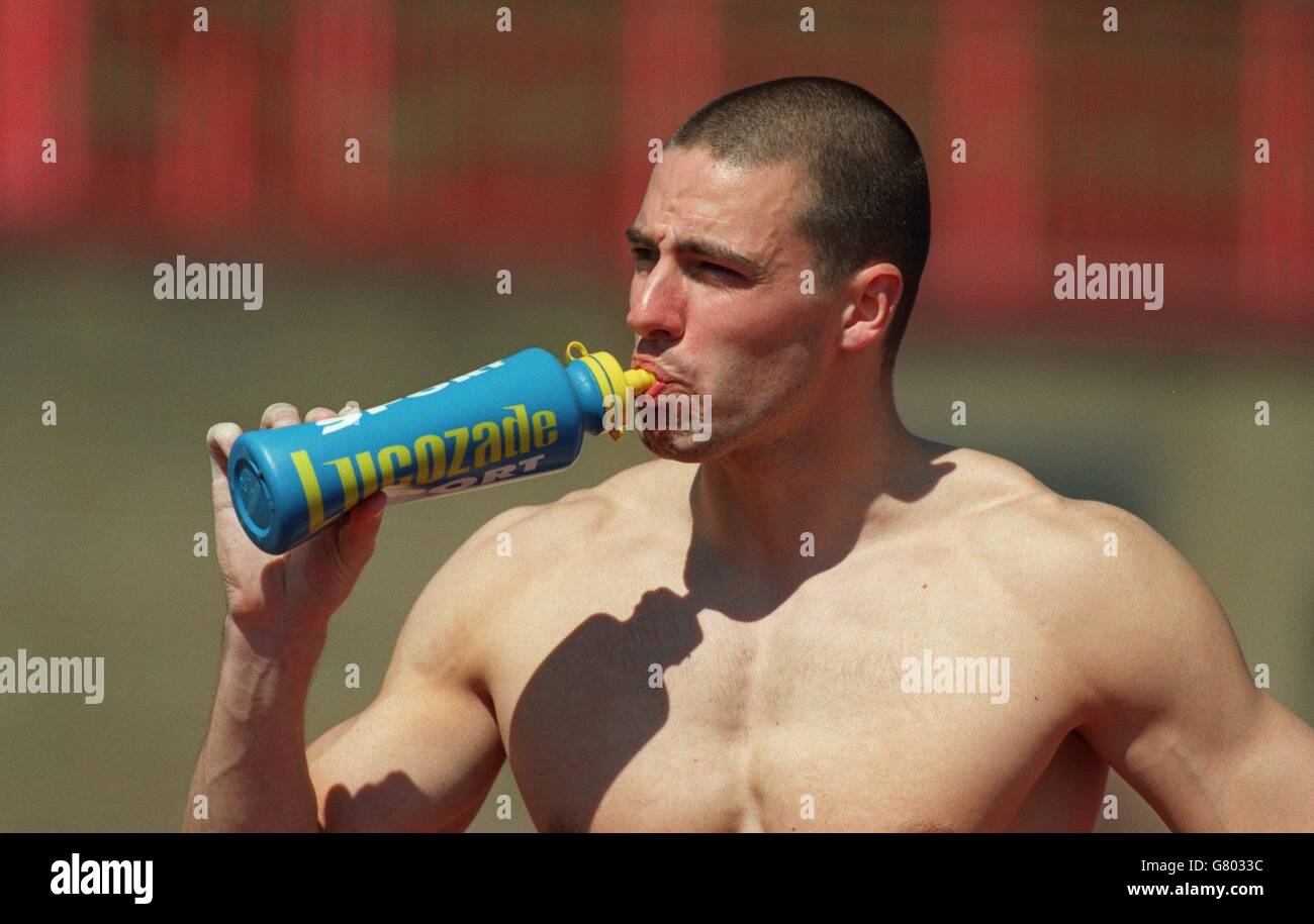 Athletics ... Ian Mackie and Jamie Baulch at Cardiff Athletics Stadium ...